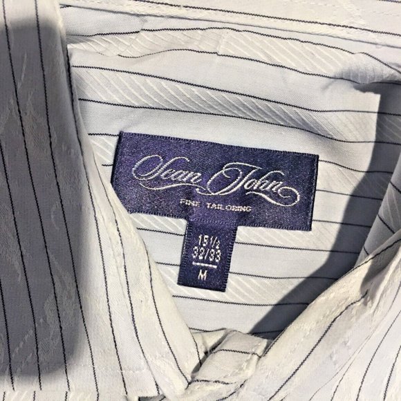 Sean John | Shirts | Sean John Dress Shirt 55 Blue On Blue Pinstripes W ...